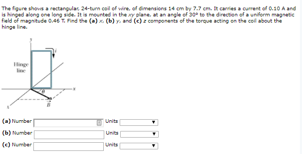 Solved The figure shows a rectangular, 24-turn coil of wire, | Chegg.com