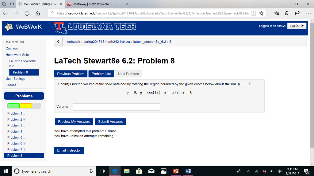 Solved WeBWork: Spring2017 Mathway | Math Problem S + V ? ? | Chegg.com