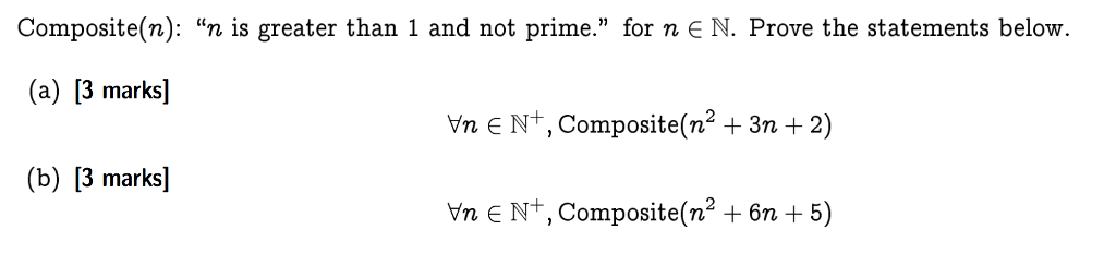 Solved Composite(n): "n is greater than 1 and not prime." | Chegg.com