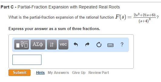 Solved Partial-Fraction Expansion with Repeated Real | Chegg.com