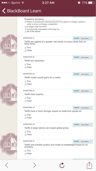 Solved Predatory dumping Refers to temporarily reducing the | Chegg.com