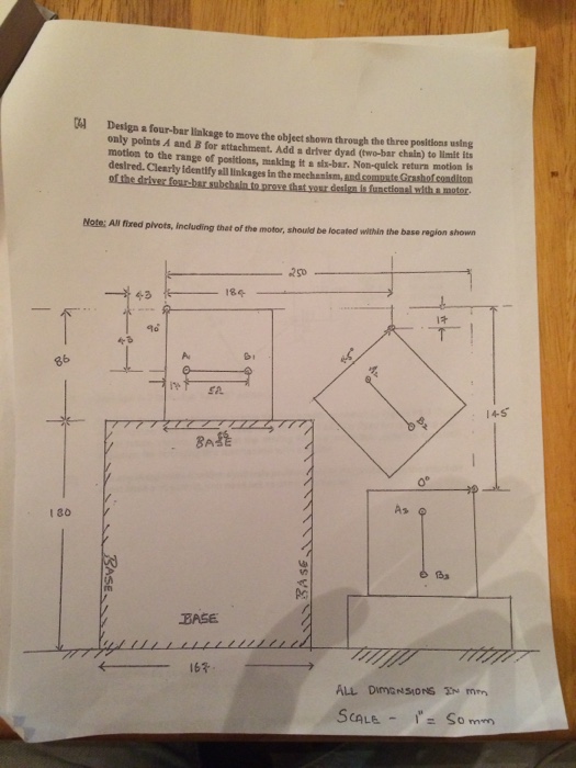 Solved Design a four- bar linkage to move the object shown | Chegg.com