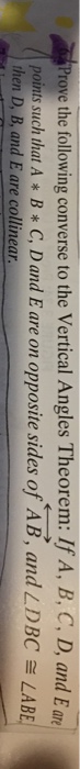 Solved Prove the following converse to the vertical Angles | Chegg.com