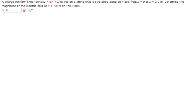 Solved A charge uniform linear density 8.4 nc/m) lies on a | Chegg.com