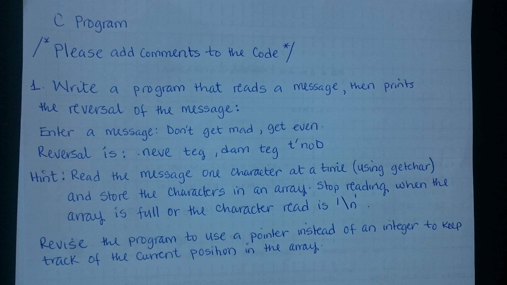Solved Write a program that reads a message, then prints the | Chegg.com