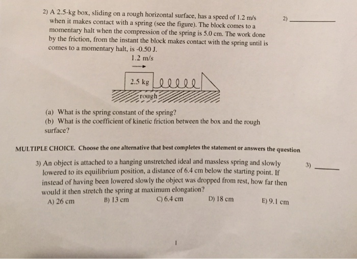 Solved A 2.5-kg box, sliding on a rough horizontal surface, | Chegg.com