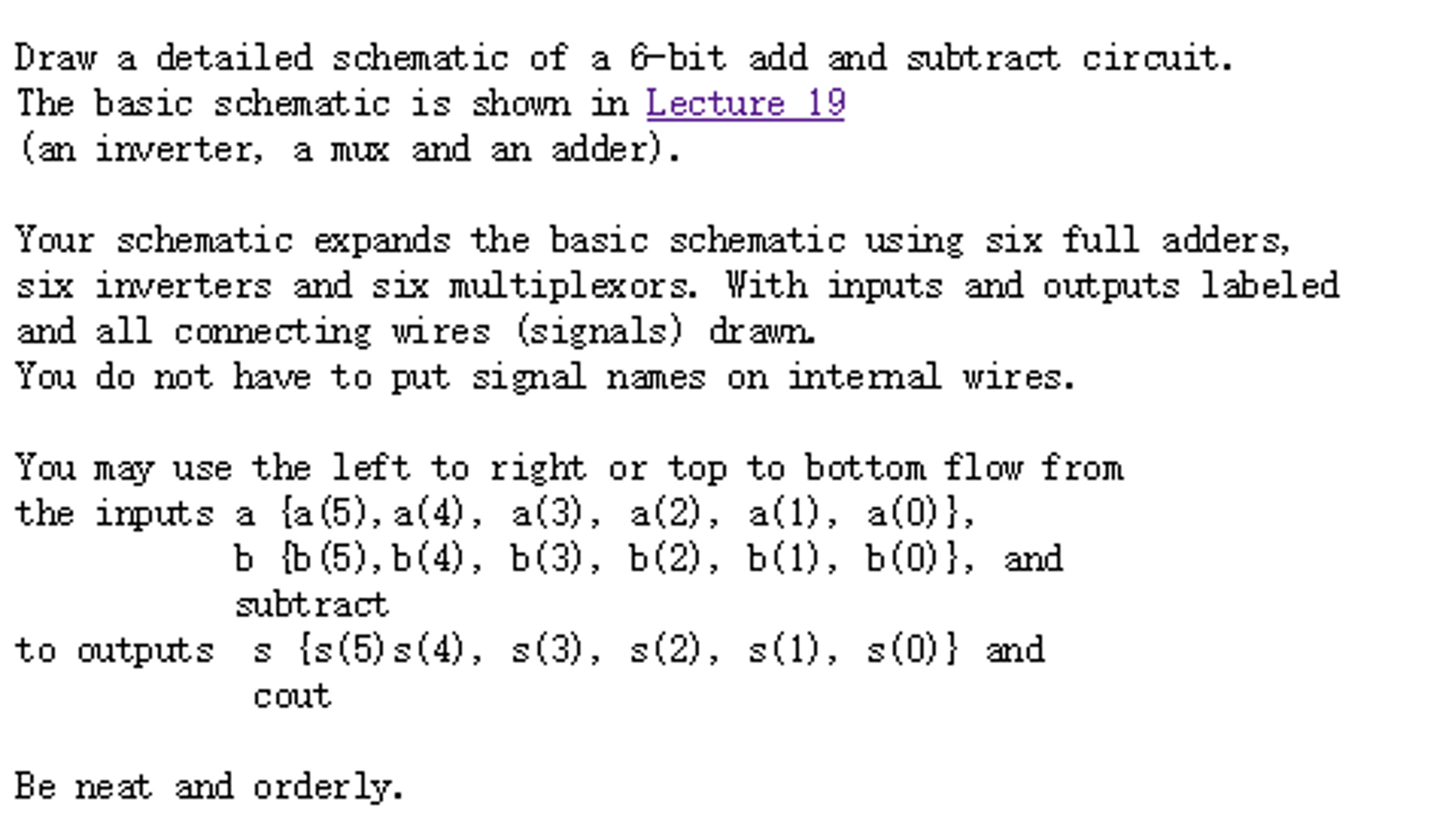 Solved Draw a detailed schematic of a 6-bit add and subtract | Chegg.com