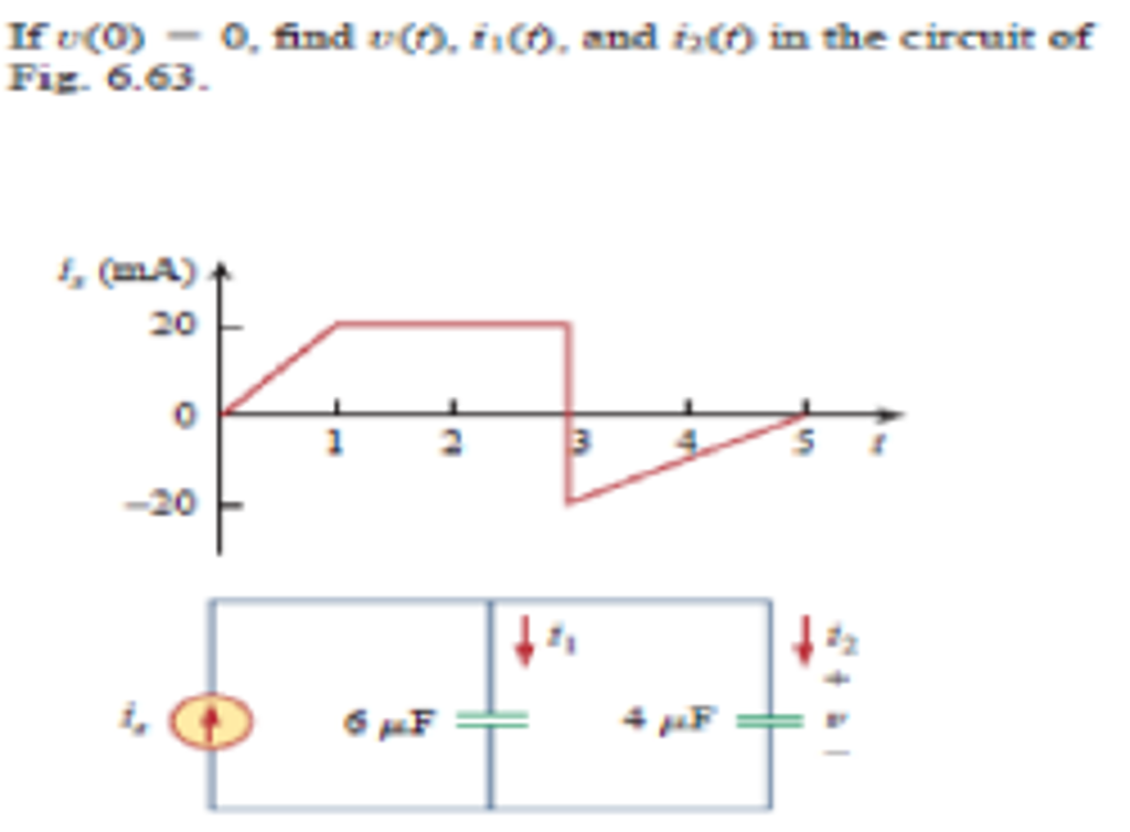 Solved If v(0) = o, find v(t), i_1 (t), and i_2 (t) in the | Chegg.com