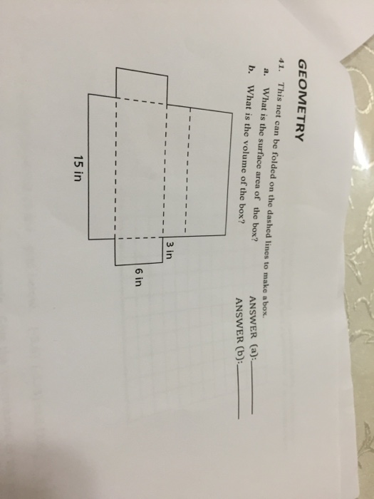 Solved GEOMETRY 41. This net can be folded on the dashed | Chegg.com