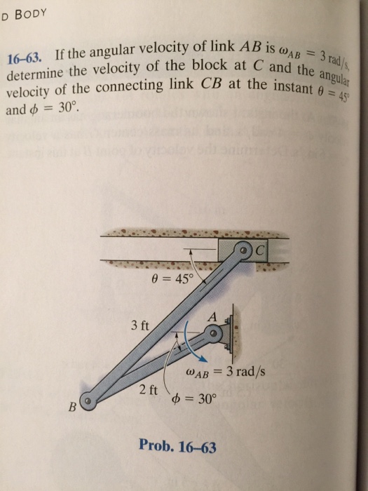 Solved If The Angular Velocity Of Link Ab Is Omega Ab 3