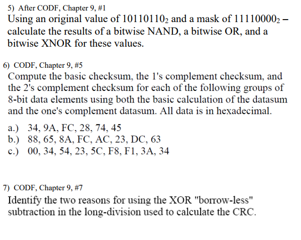 Solved 5) After CODF, Chapter 9, #1 Using an original value | Chegg.com