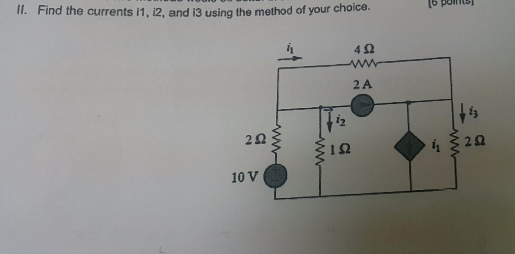 Solved Find the currents i1, i2, and i3 using the method of | Chegg.com