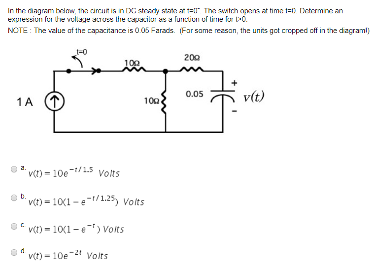 Solved In the diagram below, the circuit is in DC steady | Chegg.com