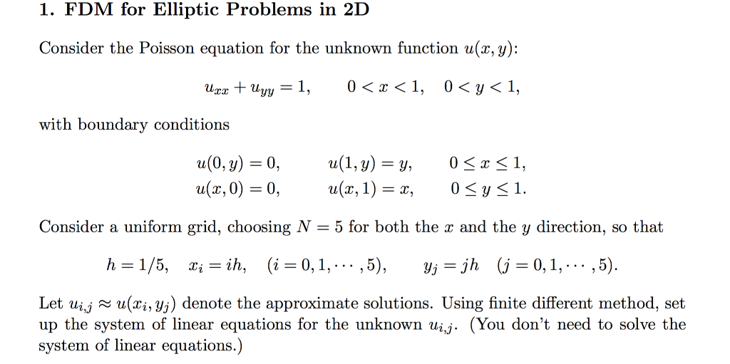 Solved FDM for Elliptic Problems in 2D Consider the Poisson | Chegg.com