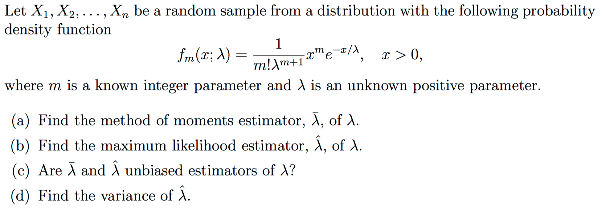Let Xi, X2,..., Xn be a random sample from a | Chegg.com