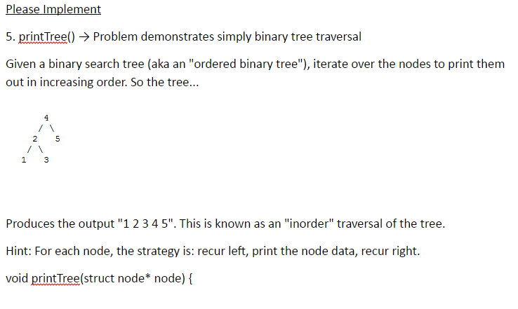 Solved PrintTree() rightarrow Problem demonstrates simply | Chegg.com