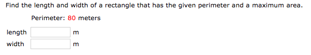 Solved Find the length and width of a rectangle that has the | Chegg.com