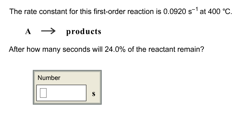 Solved The rate constant for this first-order reaction is | Chegg.com
