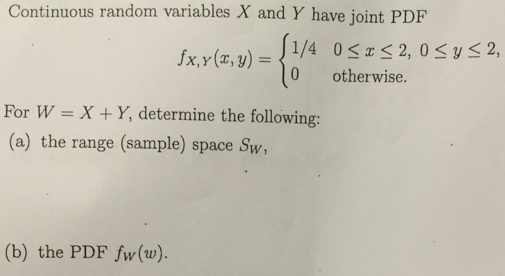Solved Continuous random variables X and Y have joint PDF 0 | Chegg.com