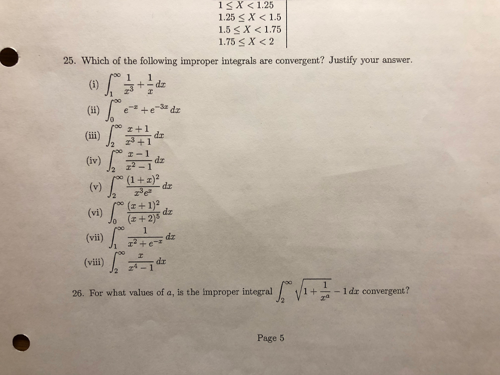 Solved Which of the following improper integrals are | Chegg.com