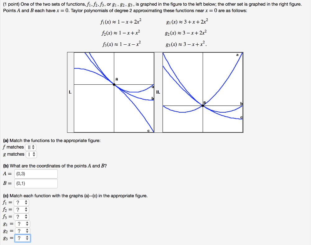 Solved (1 point) One of the two sets of functions,fi,f2,f3, | Chegg.com