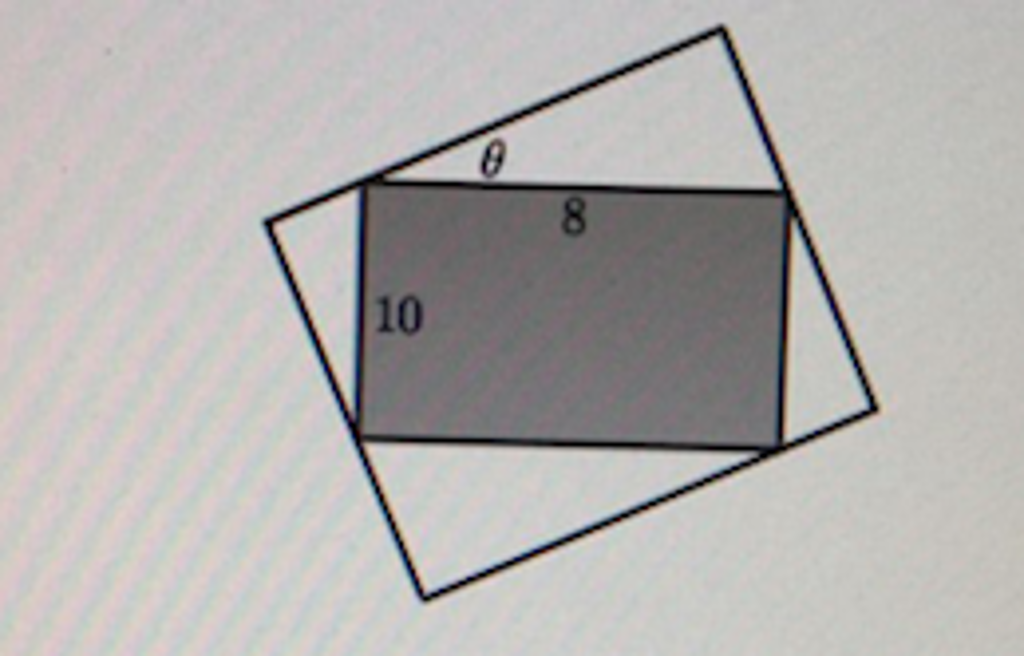 Solved A rectangle is circumscribed about a given rectangle | Chegg.com