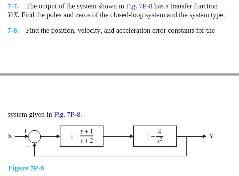 Solved 7-7. The output of the system shown in Fig. 7P-8 has | Chegg.com