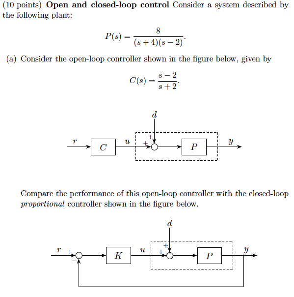 open and closed loop systems | Chegg.com