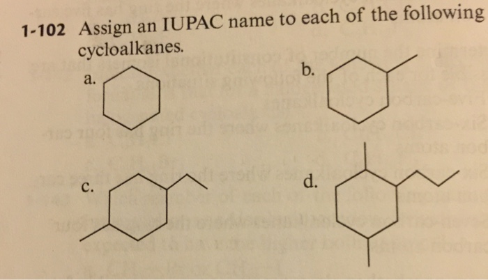 Solved Assign an IUPAC name to each of the following | Chegg.com