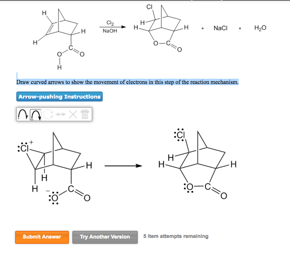 Solved CI Nac NaOH O -C Draw curved arrows to show the | Chegg.com