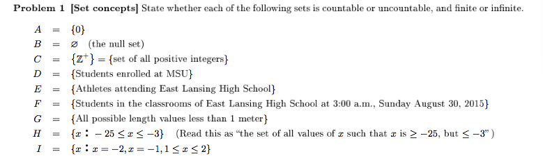 Solved State whether each of the following sets is countable | Chegg.com