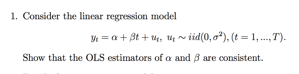 1. Consider the linear regression model Show that the | Chegg.com
