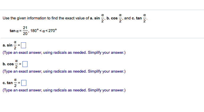 Solved Use the given information to find the exact value of | Chegg.com