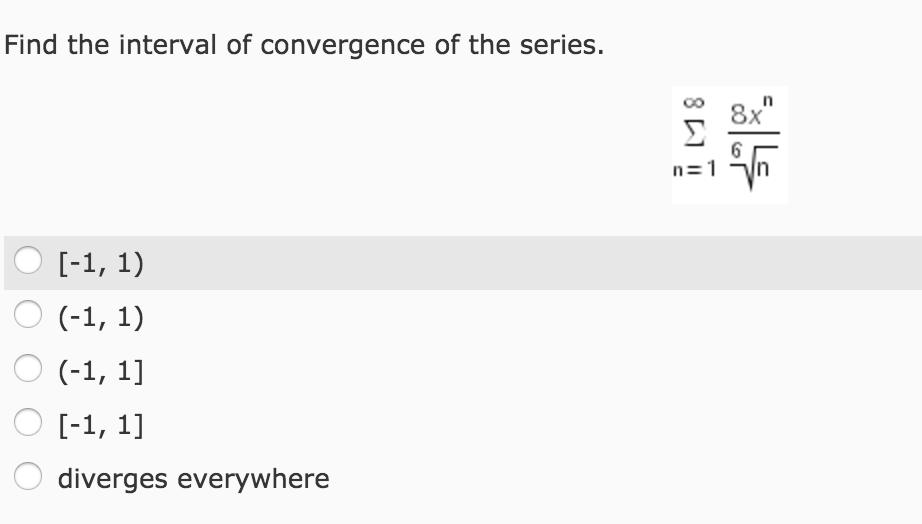 Solved Find the interval of convergence of the series. | Chegg.com