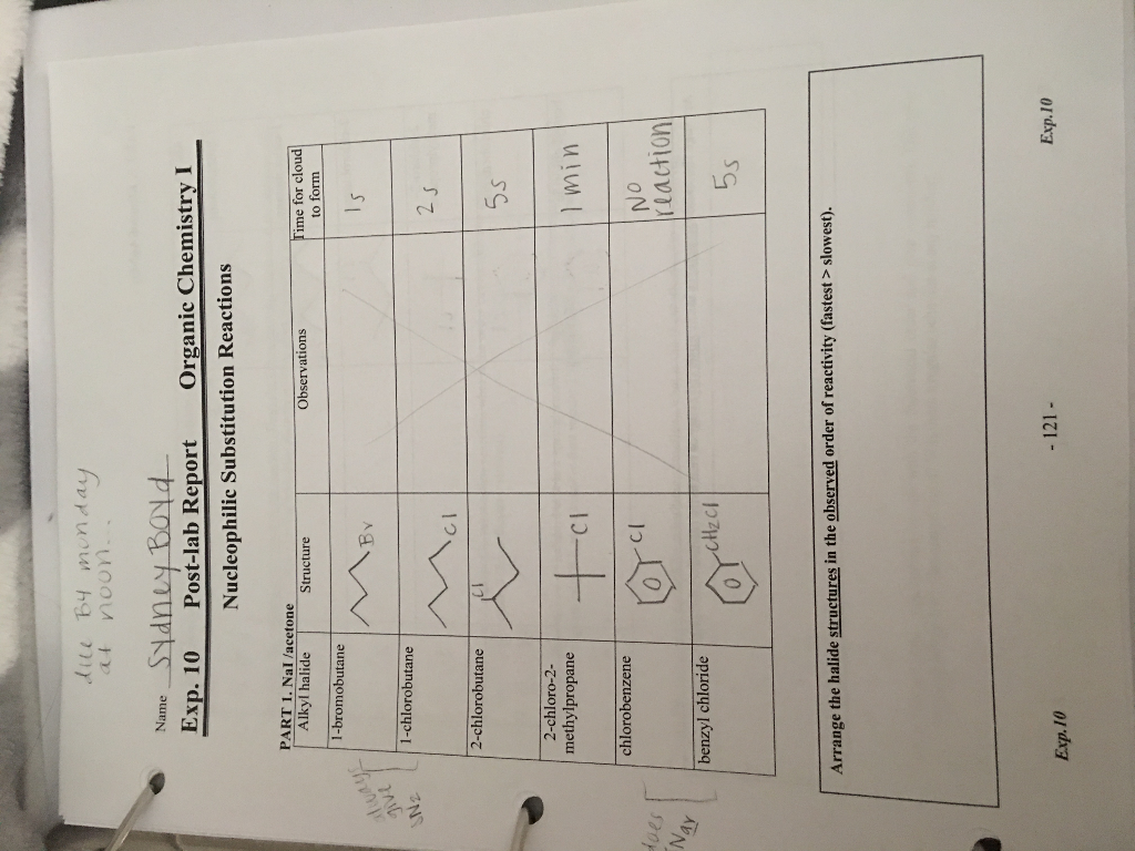 Solved Experimental procedure You will be using six alkyl | Chegg.com