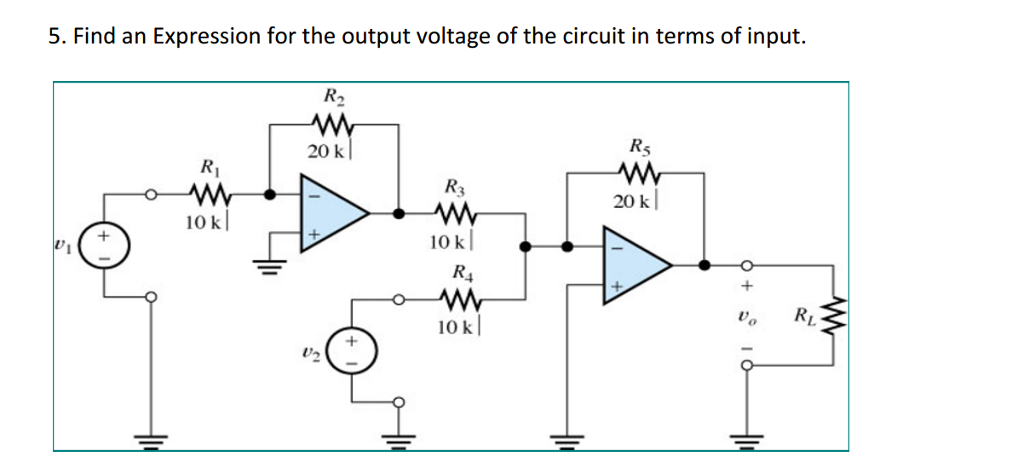 Solved Find an Expression for the output voltage of the | Chegg.com