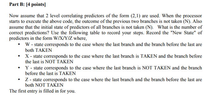 Solved Problem 2: Dynamic Branch Prediction (10 points) | Chegg.com