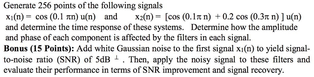 Generate 256 points of the following signals X1 (n) = | Chegg.com