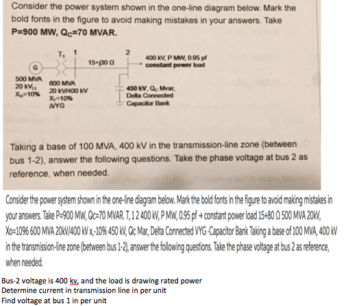 Solved Consider the power system shown in the one-line | Chegg.com