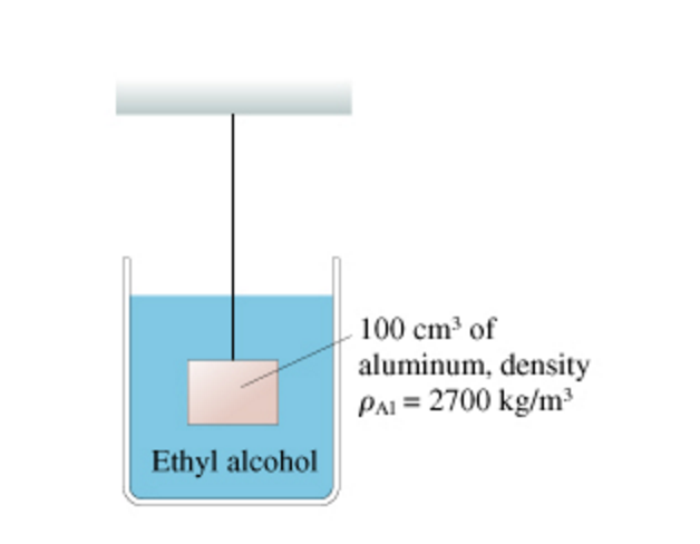 Solved 100 cm3 of aluminum, density PAI-2700 kg/m Ethyl | Chegg.com