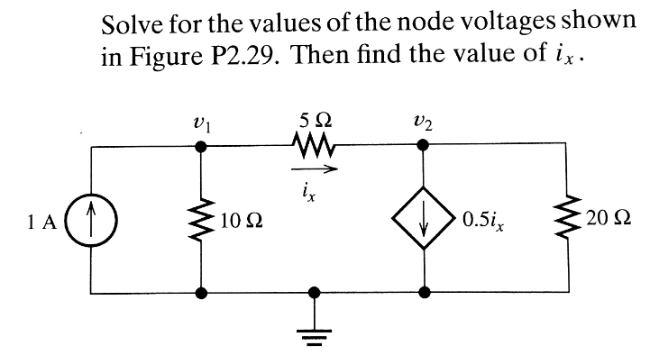 Solved Solve for the values of the node voltages shown in | Chegg.com