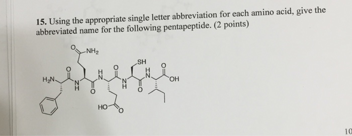 Solved Using the appropriate single letter abbreviation for | Chegg.com