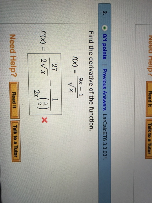 Solved Find the derivative of the function. F(x) = 9x | Chegg.com
