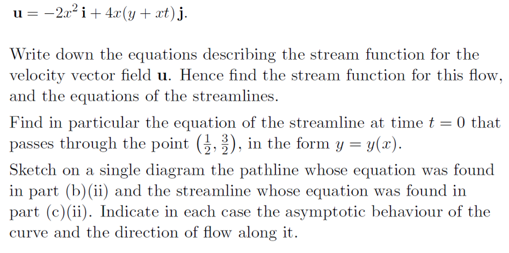 Solved Write down the equations describing the stream | Chegg.com