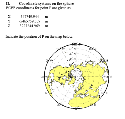 Solved Coordinate systems on the sphere ECEF coordinates | Chegg.com