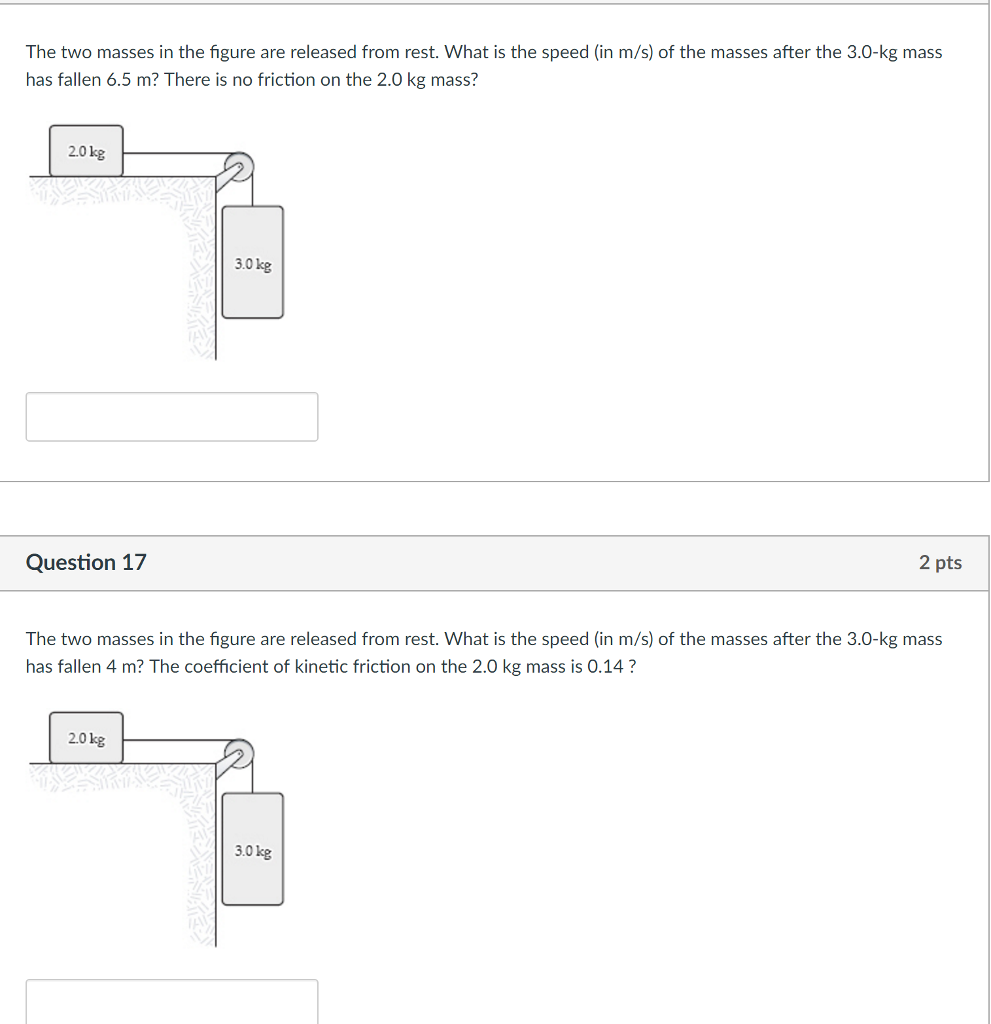 Solved The two masses in the figure are released from rest. | Chegg.com