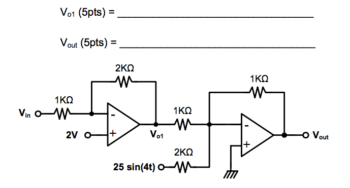 Solved Find Vo1 and Vout expressions for the following | Chegg.com