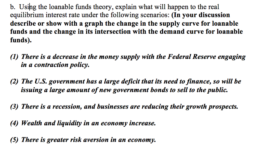 Solved b. Usihg the loanable funds theory, explain what will | Chegg.com