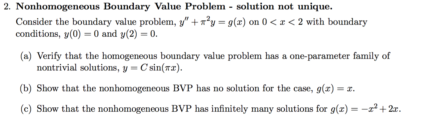Solved Nonhomogeneous Boundary Value Problem - solution not | Chegg.com