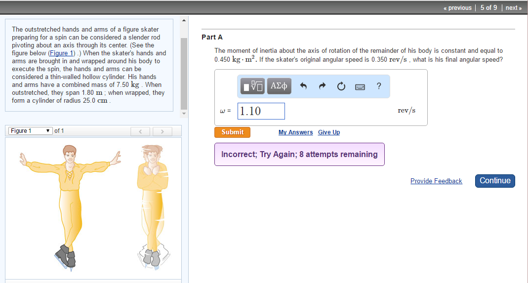 Solved The outstretched hands and arms of a figure skater | Chegg.com